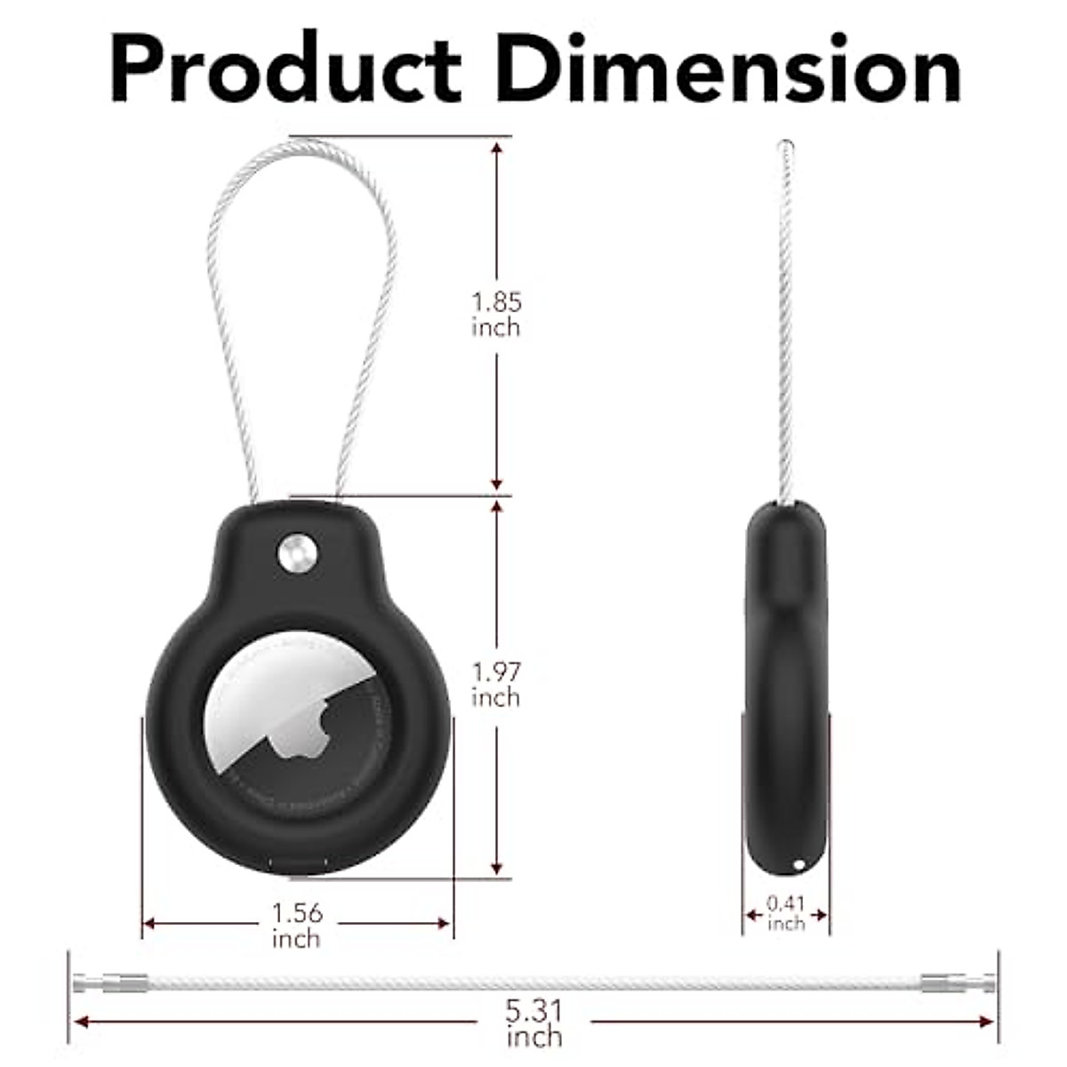 2 Pack AirTag Holders with Keychain - Secure Air Tag Cases and Key Rings for Keys, Luggage and More