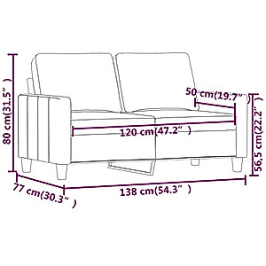 GOLINPEILO Modern Loveseat Sofa Couch 2-Seater Sofa, Small Upholstered Sofa for Bedroom, Apartment, Office,Small Spaces, Cappuccino 54.3"x30.3"x31.5" Faux Leather -AA