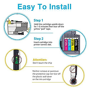 OINKWERE Remanufactured 212XL Ink Cartridge Replacement for Epson 212 Ink Cartridges 212 XL T212 to Use with XP-4100 XP-4105 WF-2850 WF-2830 Printer (1 Black,1 Cyan,1 Magenta,1 Yellow, 4 Pack)