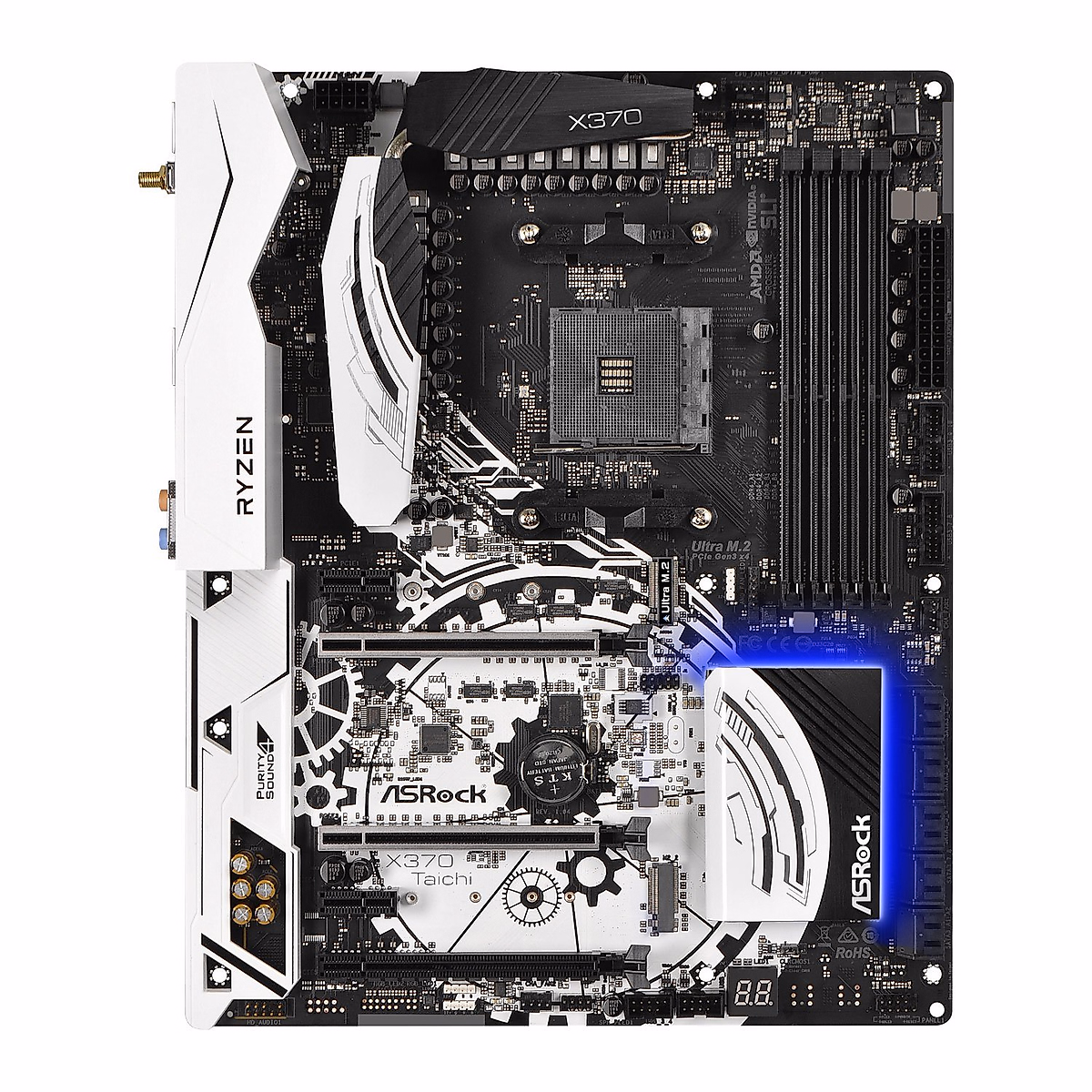 ASRock X370 TAICHI Socket AM4/AMD X370/DDR4/Quad CrossFireX & SLI/SATA3&USB3.1/M.2/Wi-Fi/A&GbE/ATX Motherboard
