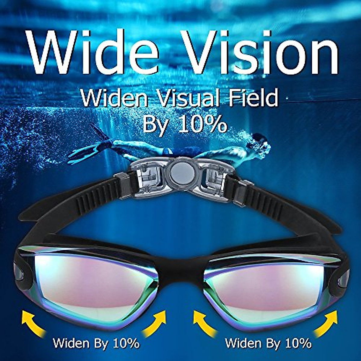 EXP VISION Adult Swim Goggles, Anti Fog Women Swimming Goggles Men No Leaking Triathlon Water Goggles Youth, Summer Pool Glasses Set
