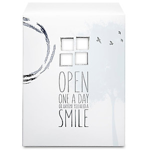 KindNotes Glass Keepsake Gift Jar with Positive Thoughts - Airmail Design