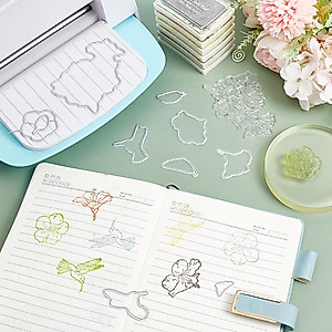 INFUNLY Die and Stamp Set for Card Making Hibiscus Flower Cutting Dies Clear Stamp Set Hummingbird Silicone Stamps Die Cut 3D Stencil Template for DIY Scrapbooking Christmas Craft Album Decoration