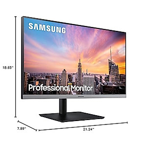 SAMSUNG 24” SR650 Series 1080p Computer Monitor for Business, 75Hz, VGA, HDMI, DisplayPort, USB Hub, Eye Saver Mode, 3-Year Warranty, ‎LS24R650FDNXZA, Black