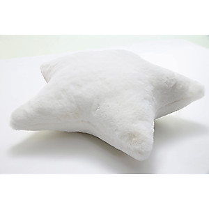 Pillow Perfect Indoor Fur Star Shape Throw Pillow, 1 Count (Pack of 1), Ivory