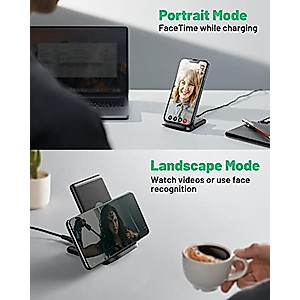 Wireless Charger, INIU [2 Pack] 15W Qi-Certified Fast Wireless Charging Stand with Sleep-Friendly Adaptive Light Compatible with iPhone 14 13 12 11 Pro XR XS X Plus Samsung Galaxy S21 S20 Note 20 etc