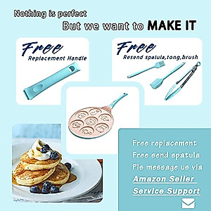DAYOOH Mini Pancake Griddle, Nonstick Pancakes Pan for Kids Induction Cooktops Pancake Griddle Maker with Animal Molds, Suitable for All Stovetops, Blue