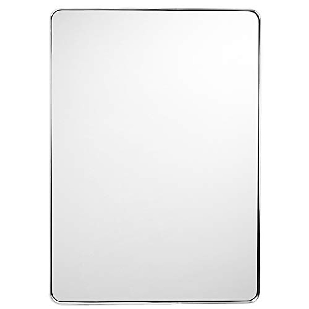 TEHOME 20x30 Black Metal Framed Bathroom Mirror for Wall in Stainless Steel Rounded Rectangular Bathroom Vanity Mirrors Wall Mounted