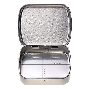 Mini Skater 2.23 x1.76 x 0.55 inch Metal Tin Box Portable Small Container Storage Case with Solid Hinged Top for Drawing Pin Nail Art Bead Earring and Jewelry Craft Organizing,4Pcs (Silver)