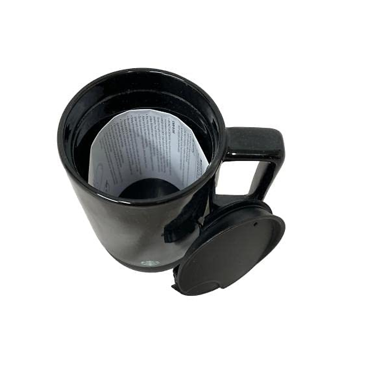 Starbucks Black Speckled Ceramic Mug w/lid Nonslip Bottom 14oz