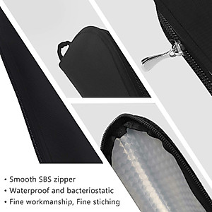 Travel Utensil Sets Carrying Case Portable Cutlery Set Pouch Reusable Silverware Set Bag Stainless Steel Straws Pouch Chopsticks Knife Fork and Spoon Holder for Office Bento Lunch Box, Black, Aosbos