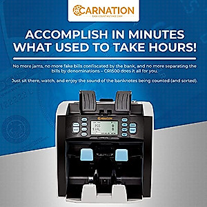Bank Grade Mixed Denomination Bill Counter and Sorter CR1500 with Printer - Full Spectrum Counterfeit Detection PC Suite 2 Year Warranty (CR1500_P)
