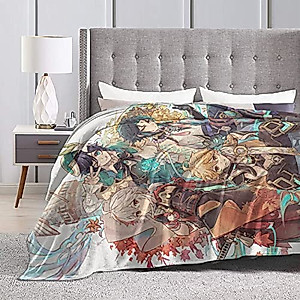 Ultra Soft Throw Blanket Genshin Game Flannel Blankets for Travelling Camping Sofa Bedroom Living Room Plush Decor Gifts 50"x40"