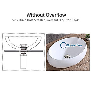 HOMELODY Vessel Sink Drain, 1 5/8" Bathroom Sink Drain with Removable Brass Strainer Basket, Anti-clogging Pop Up Drain Stopper Brushed Nickel without Overflow, HL8018ABN