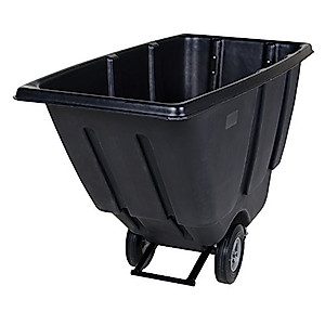 Vestil TDT-50-LD-BLACK Plastic Light Duty Tilt Truck 1/2 Cubic Yard 450 Lb. Capacity Black