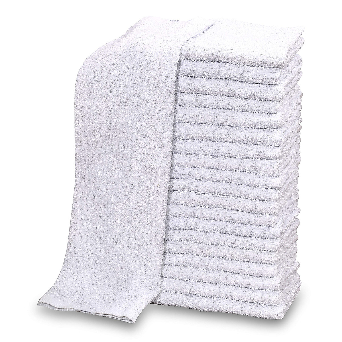GOLD TEXTILES 36 PC New Cotton Blend White Restaurant Bar Mops Kitchen Towels 28oz (3 Dozen) (36, White)