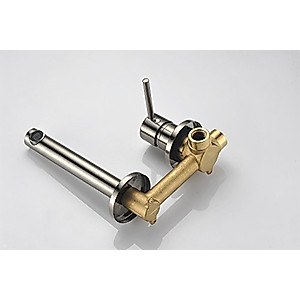 Sumerain Wall Mount Bathroom Faucet Brushed Nickel,Valve Included