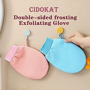 CIDOKAT Exfoliating Mitt For Body Scrub Exfoliator Glove Revive Glow Keesa Exfoliating Glove Exfoliate Bath Korean Deep Exfoliating Gloves For Shower Dead Skin Remover Scrubber Exfoliation 2Pcs Black