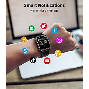 Smart Watch (Answer/Make Call), 1.68" Fitness Tracker Smartwatch for Android iPhone with Blood Pressure Heart Rate Sleep Monitor Pedometer, IP67 Waterproof Smart Watches for Men