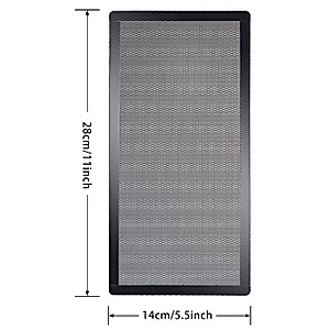 280mm x 140mm Computer Case Fan Dust Filter PC Mesh Filter Cover Grills with Magnetic Frame, Black Color (2 Pcs)