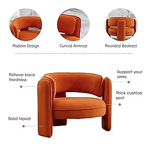 INZOY Mid Century Modern Accent Barrel Chair with Velvet Fabric, Comfy Upholstered Accent Armchair with Montage Design, Sherpa Boucle Chair for Living Room Bedroom Apartment, Light Yellow