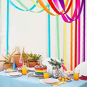 Andaz Press Crepe Paper Streamer Hanging Party Decorations Kit, 240-Feet, Blush Pink, Fuchsia Hot Pink, White, 1-Pack, 3-Rolls, Valentines Sweet 16 Colored Wedding Baby Bridal Shower Birthday Supplies