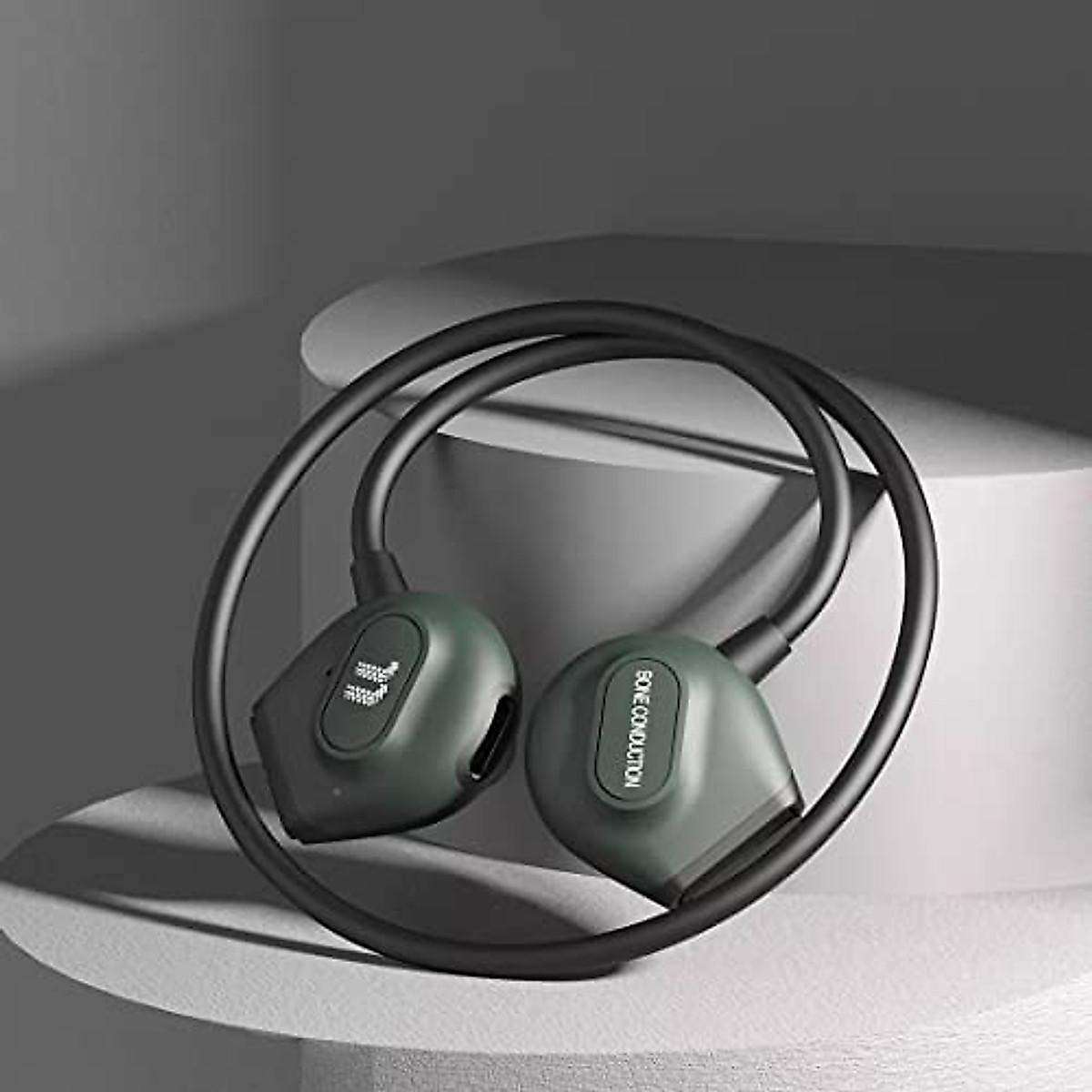 DOBVDLA ULlife Bone Conduction Headphones Lightest Sweatproof Headset Bluetooth 5.3 Sport Headphones with Mic, Foldable Wireless Open Earphones for Running with Ear Hooks