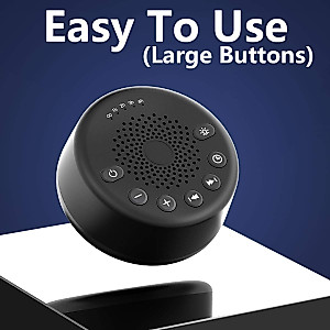 Easysleep Sound White Noise Machine with 25 Soothing Sounds and Memory Function 32 Levels of Volume and 5 Sleep Timer Powered by AC or USB for Sleeping Relaxation (Black-No Light)