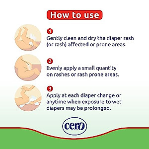 Crema Cero Diaper Rash Cream for Baby with Zinc Oxide and Aloe Vera – High-Strength Diaper Cream for Quick Relief and Protection – Hydrating and Soothing Baby Balm – Aloe Vera 8.5oz