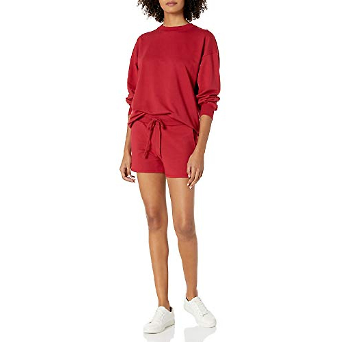 The Drop Women's Elaina Pull-On French Terry Sweatshort, Rio Red, L