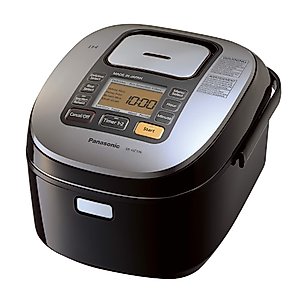 Panasonic 5 Cup (Uncooked) Japanese Rice Cooker with Induction Heating System and Pre-Programmed Cooking Options for Brown Rice, White Rice, and Porridge or Soup - 1.0 Liter - SR-HZ106 (Black)