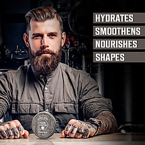 Viking Revolution Beard Balm - All Natural Grooming Treatment with Argan Oil & Mango Butter - Strengthens & Softens Beards & Mustaches - Citrus Scent Leave in Conditioner Wax for Men - 1 Pack