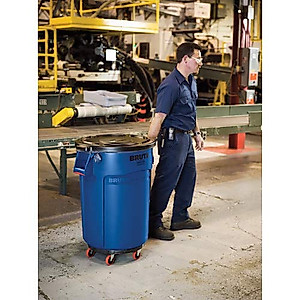 Rubbermaid Commercial Products Brute Heavy-Duty Round Recycling/Composting Bin, 20-Gallon, Recycle, Trash Can/Waste Container for Home/Garage/Bathroom/Outdoor/Driveway