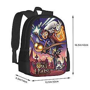 OMELUS Unisex The Horror Owl House Anime Basic Multipurpose Backpacks,3D Printed Cute Anti Theft Laptop Backpack,Casual Camping Hiking Rucksack Backpack For Men Women 17 inch