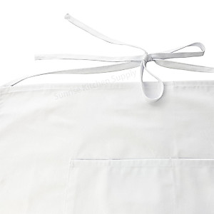 Sunrise Kitchen Supply White Half Bistro Apron 19" L By 27" W