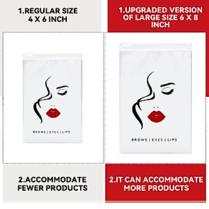 Shappy 50 Pieces Eyebrow Microblading Aftercare Bags Empty Eyelash Bag Lash Aftercare Bags Lipstick Travel Pouch Mini Cosmetic Bags for Eyelash Lipstick Makeup Tools (6 x 8 Inch)