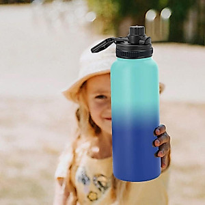 VIGOR PATH Auto Flip Spout Lids for Wide Mouth Water Bottles (12oz-64oz) - BPA-Free Sports Cap Top Replacement Fits Most Wide Mouth Sports Water Bottles - (Set of 2)