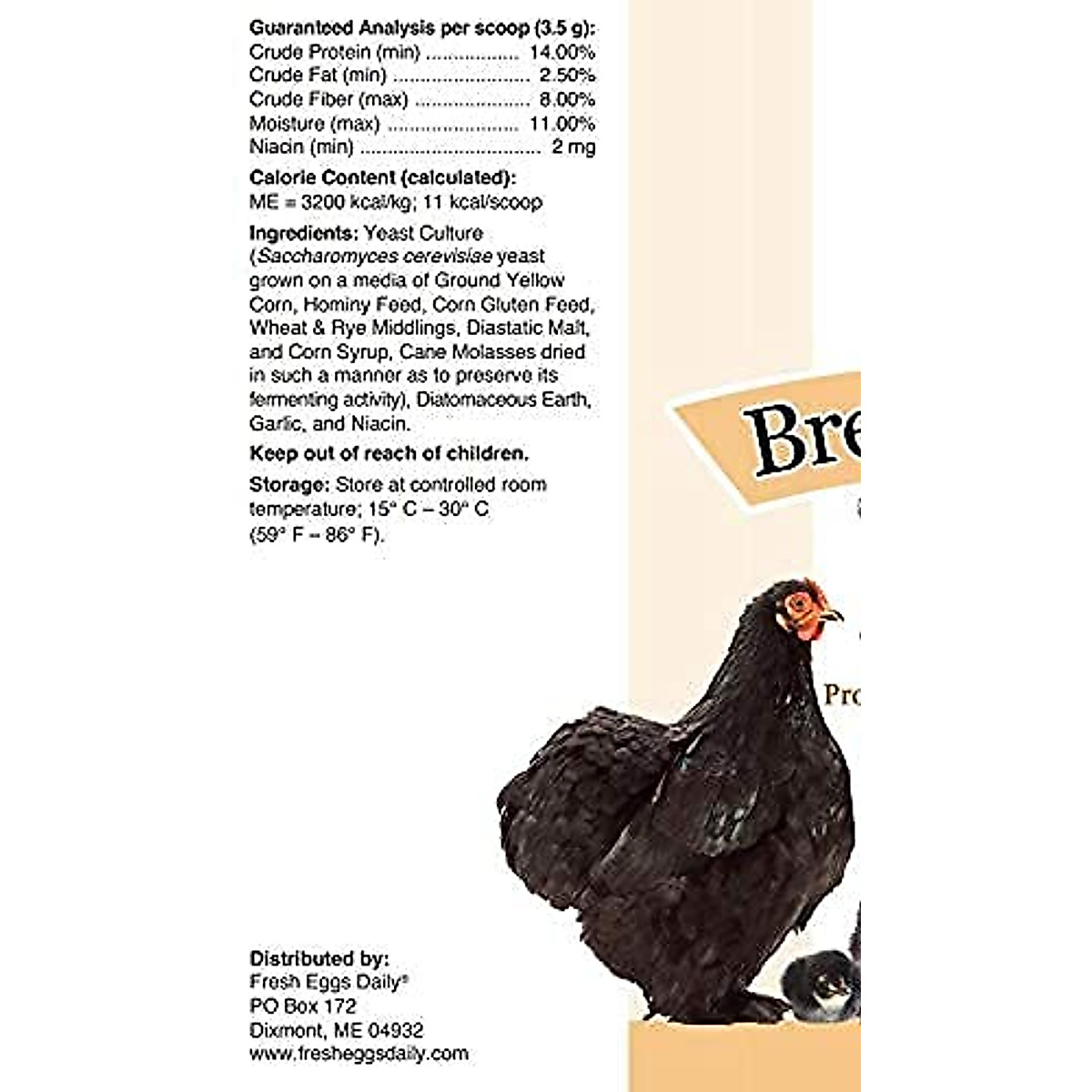 Fresh Eggs Daily Brewer's Yeast with Garlic Powder and Niacin for Ducks Feed Supplement Vitamins for Backyard Chickens 5LB