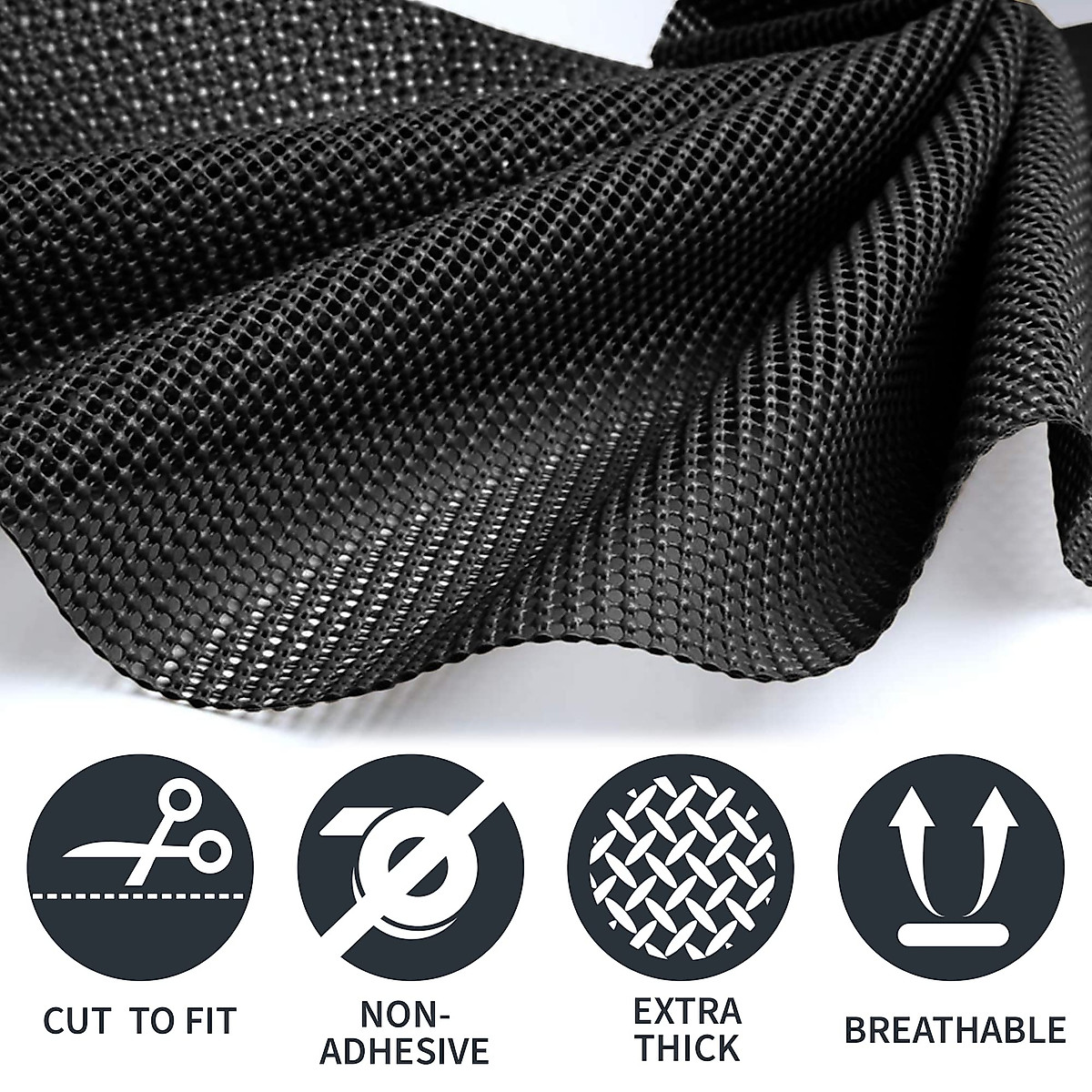 Sterline Shelf Liner Paper - Drawer Liner Papers Black - 12 in x 20 ft, Cut-to-Size, Non-Adhesive, Durable, Non-Slip Mat, Easy Install, Strong Grip - Kitchen Cabinet Liners, Black Shelf Paper Liner