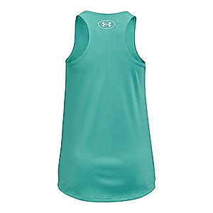 Under Armour Girls' Tech Big Logo Tank , Neptune (369)/Sea Mist , Youth Large