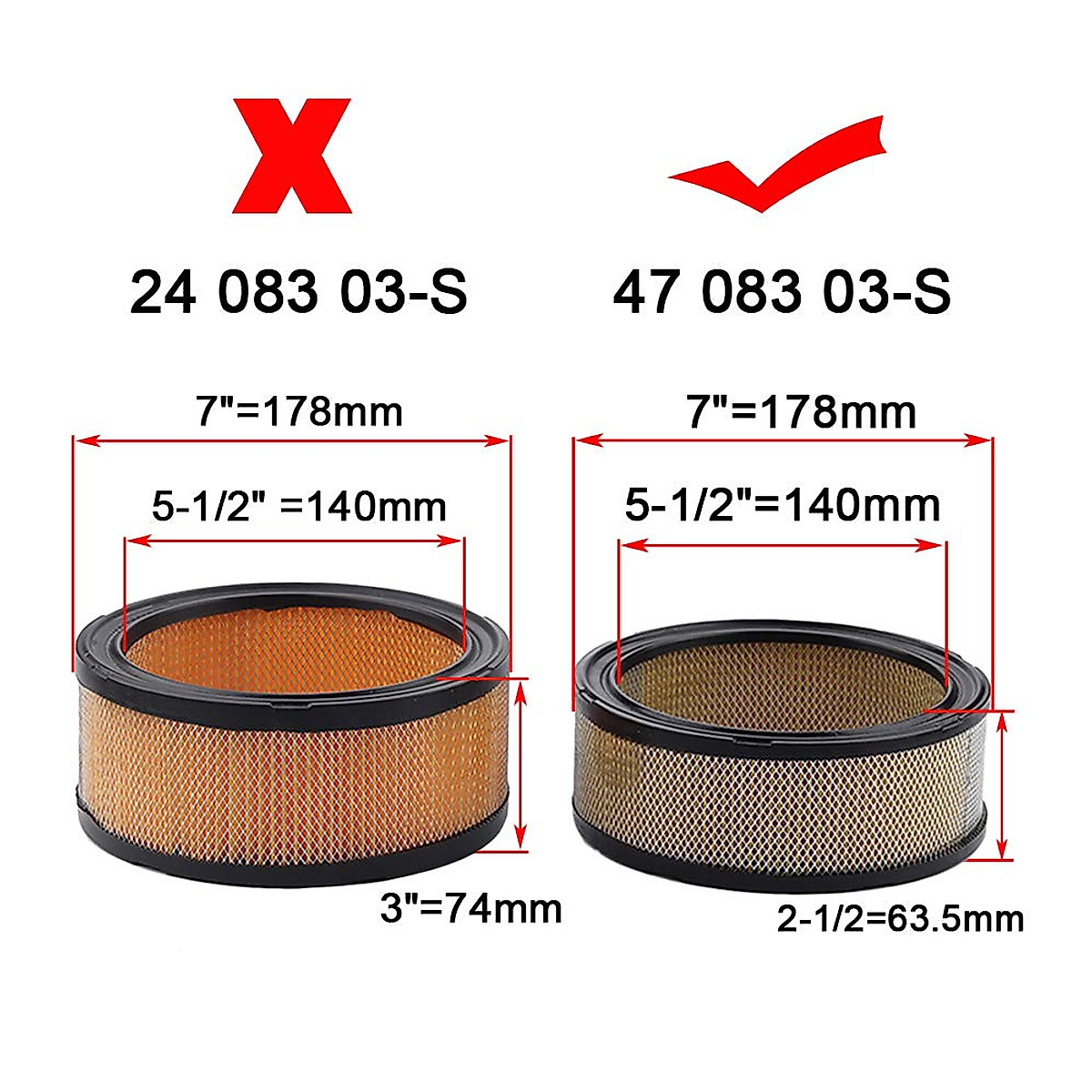 Fremnily 47-083-03-S1 Air Filter 24-083-02-S Pre Filter 12-050-01-S Oil Filter Spark Plug Compatible with Kohler CH18 CH20 CH22 CH23 CH25 CV18 CV20 CV22 CV23 CV25 M12 M14 Lawn Mower