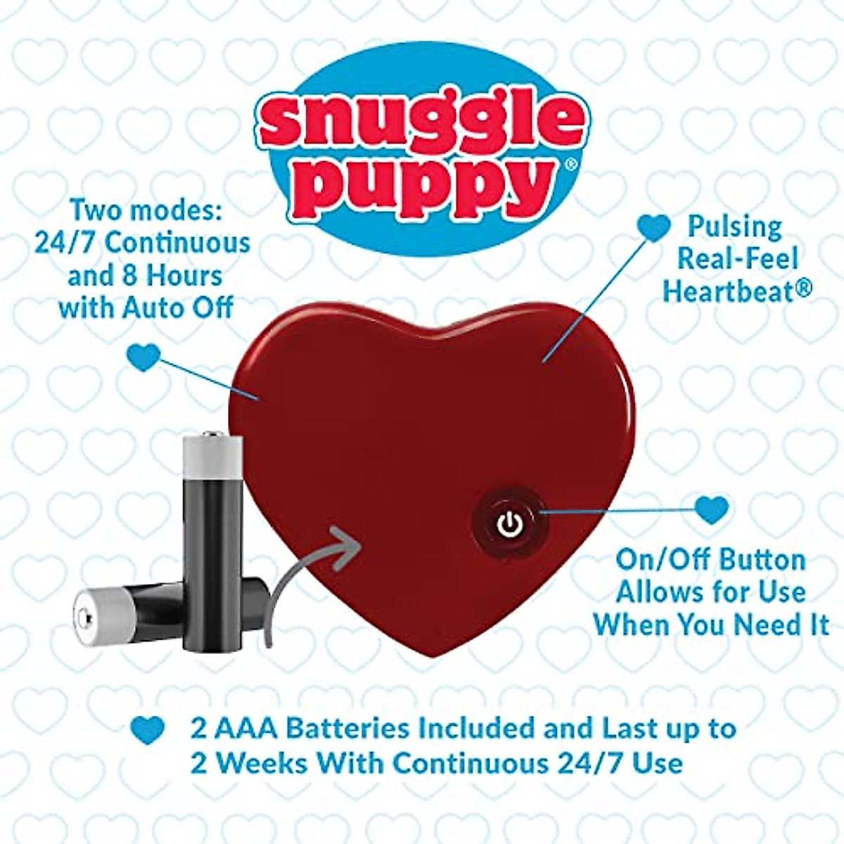 Snuggle Puppy Replacement Pulsing Heartbeat for Pets - Anxiety Relief and Calming Aid for Dogs and Cats