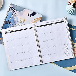 2024-2026 Monthly Planner/Calendar - Monthly Planner 2024-2026, Jul. 2024 - Jun. 2026, 8.5" x 11", 24-Month Planner with Pocket & Label, Thick Paper, Monthly Tabs, Twin-Wire Binding - Leaf Sand