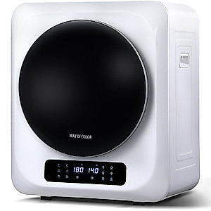May in Color Portable Dryer for Clothes, 8.8 lbs Capacity Front Load Compact Laundry Dryer with LCD Display and Stainless Steel Drum, 850W Electric Dryer Machine for Apartment, Home, Dorm, RV, White