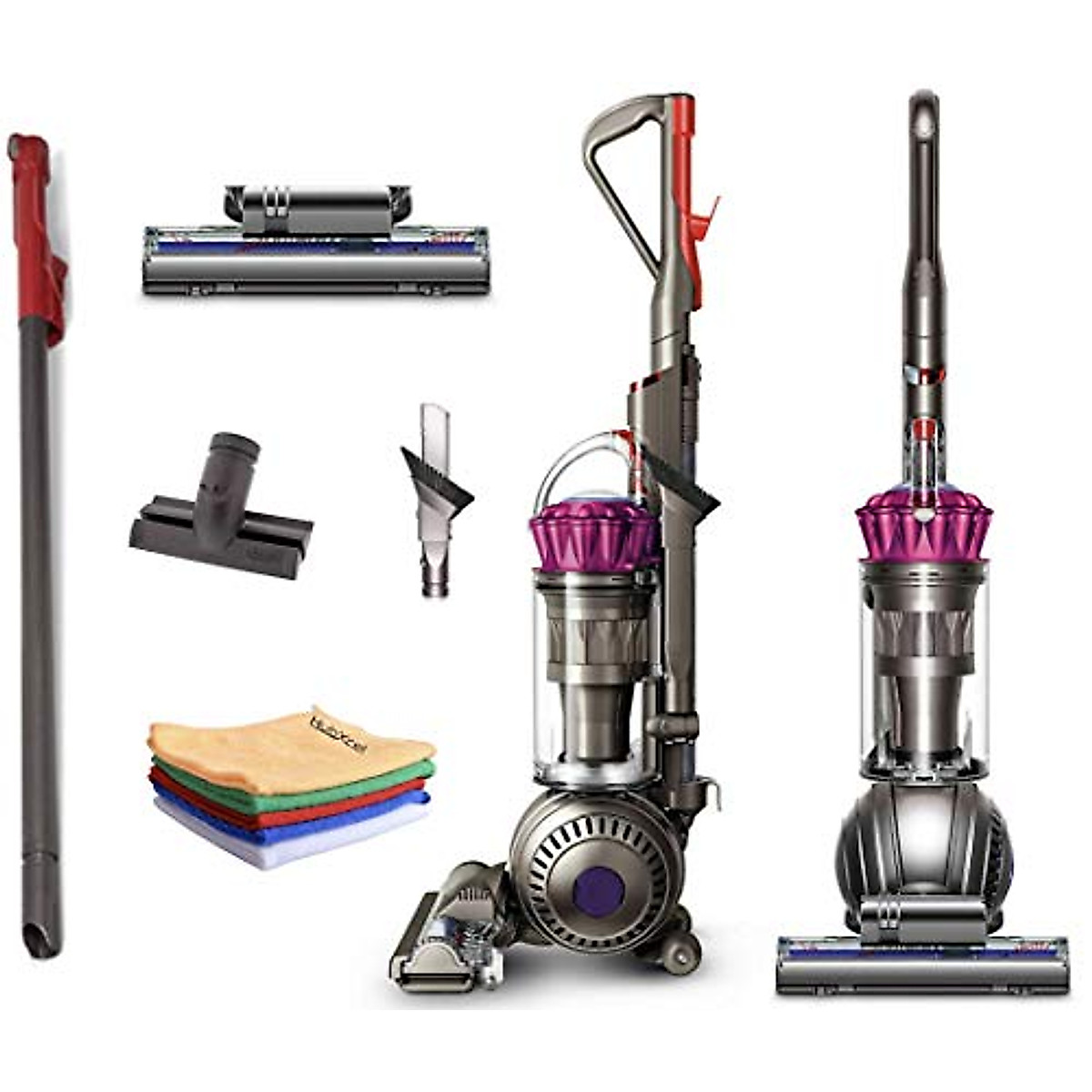 Flagship Dyson Ball Multi Floor Upright Vacuum Cleaner:High Performance, HEPA Filter, Bagless Height Adjustment, Strong Suction, Telescopic,Self Propelled, Rotating Brush +Hubxcel one Microfiber Cloth