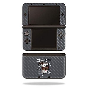 MightySkins Carbon Fiber Skin for Nintendo 3DS XL Original (2012-2014) - Coffee Kawaii | Protective, Durable Textured Carbon Fiber Finish | Easy to Apply, Remove, and Change Styles | Made in The USA