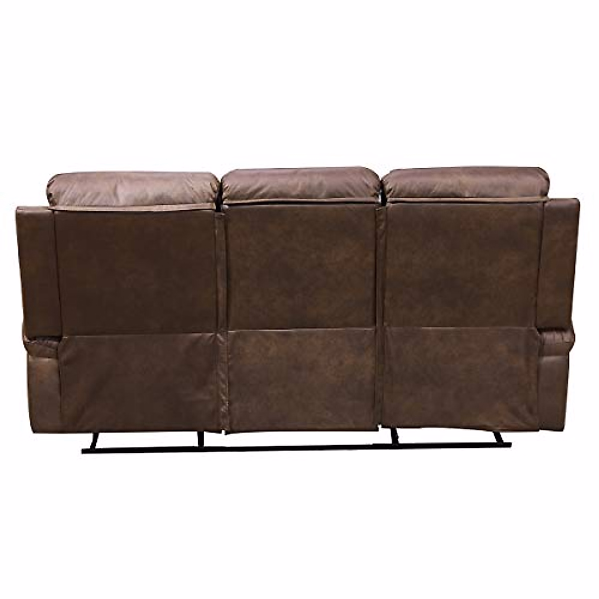 Betsy Furniture Microfiber Fabric Recliner Sofa Set Living Room Set in Brown 8065 (Sofa)