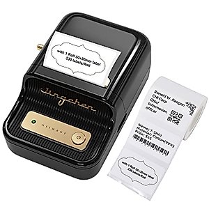 NIIMBOT B21 Inkless Label Maker, Portable Thermal Label Printer for Clothing, Address, Business, Compatible with iOS & Android, with 1 Pack 1.96x1.18 inch White Label, Black