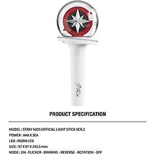 Niaycouky Stray Kids Lightstick,Cheering Lights for Concert Light Sticks/K-Pop Kids Lightstick with Merch Merchandise Bracelets and Photocards 55PCS (VER 2)