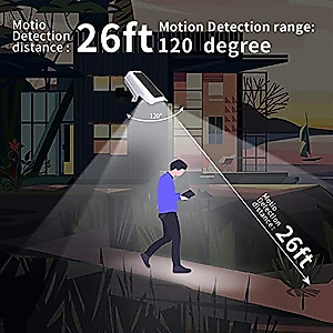 Outdoor Motion Sensor Solar Lights 2000 Lumens 77 LEDs Spotlight With Remote Controller FloodLights Outdoor IP66 Waterproof, Wireless Dummy Decoy Fake Security Camera for Porch Garden Patio Driveway